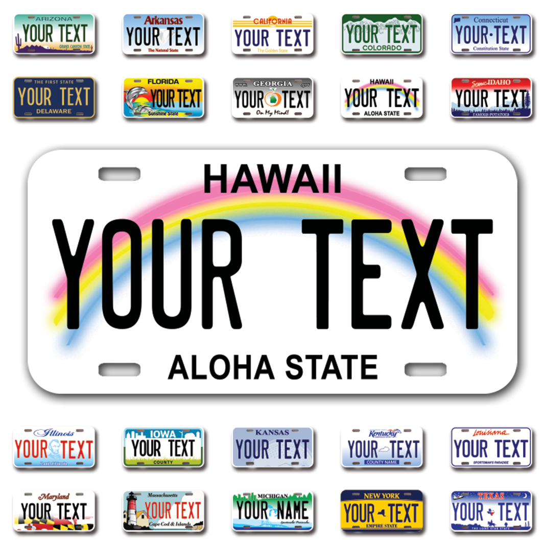 Personalize Car License Plates From All 50 USA States - 12"x6" - Ideal ...